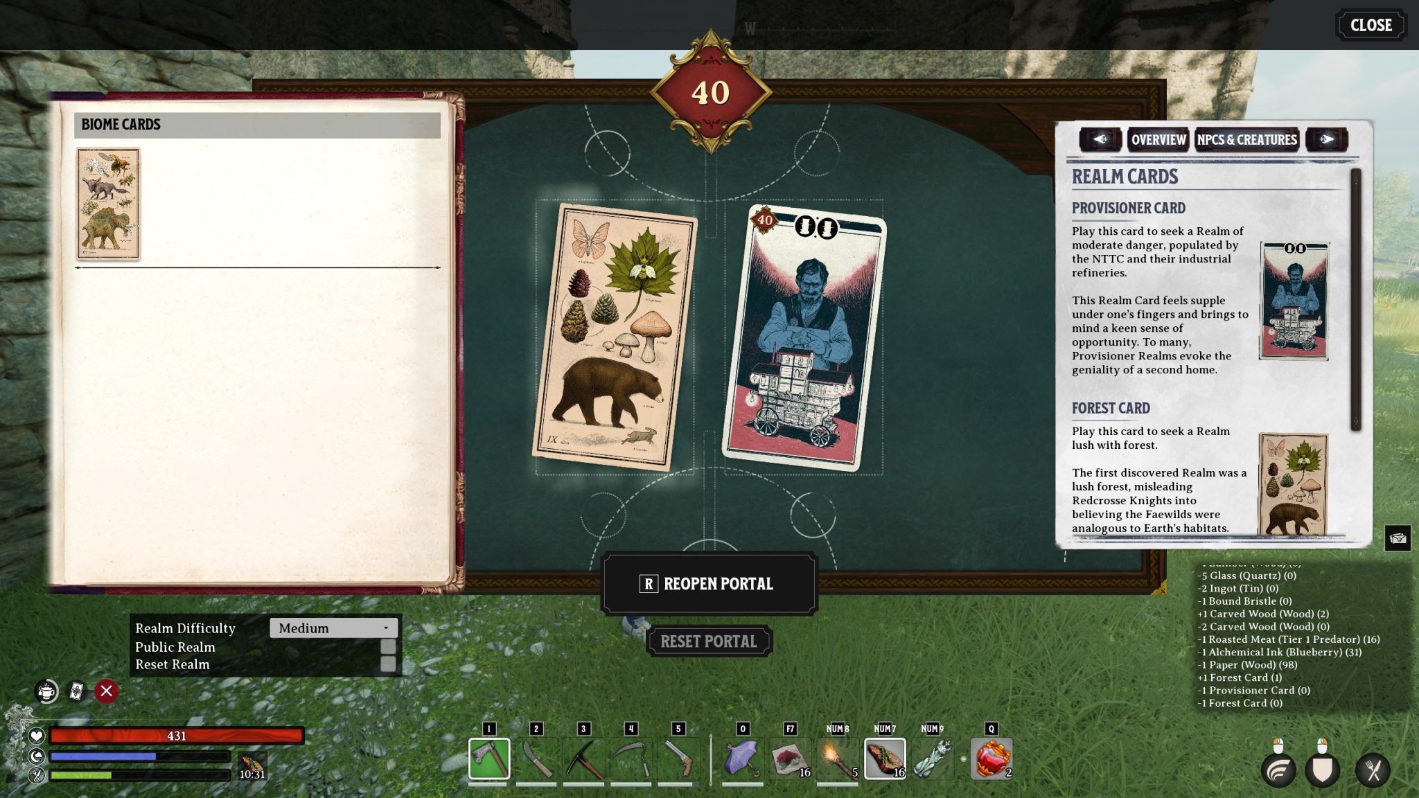 Nightingale Game Realm Cards - StudioLoot