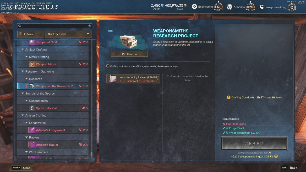 New World Weaponsmithing Guide