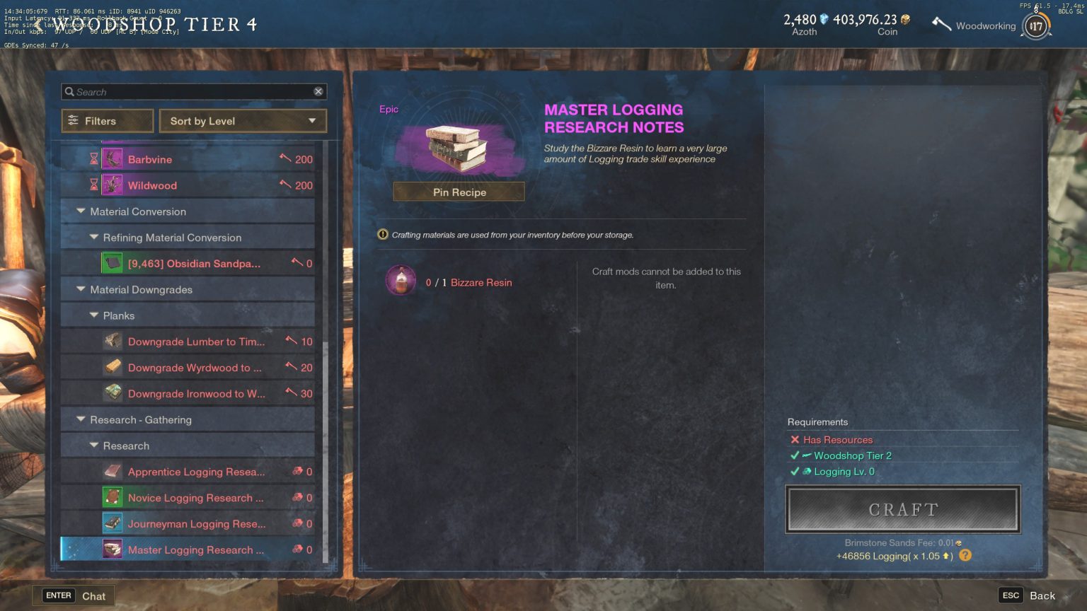 New World Logging Guide