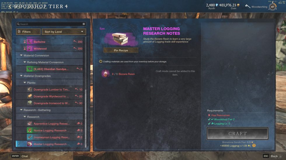 New World Logging Guide